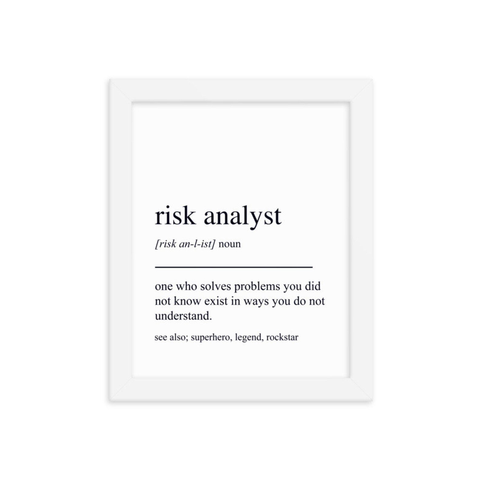 Risk Analyst Gift, Risk Analyst Wall Art, Gifts for Risk Analyst, Risk ...