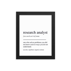 Research Analyst Gift, Research Analyst Wall Art, Gifts for Research ...