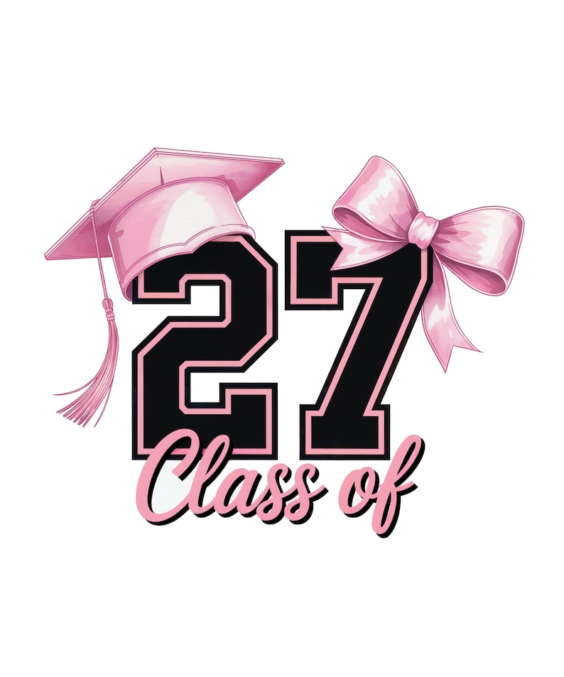 Class of 2027 PNG | Senior Graduation Sublimation Design | Pink Cap ...