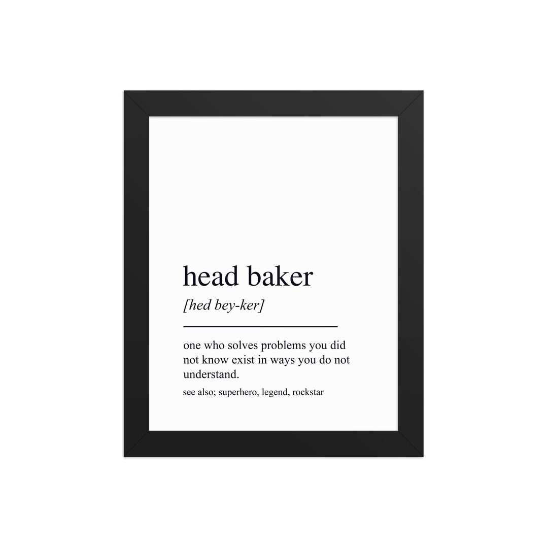 Head Baker Printable Wall Art – Bakery Kitchen Decor Gift for Pastry ...