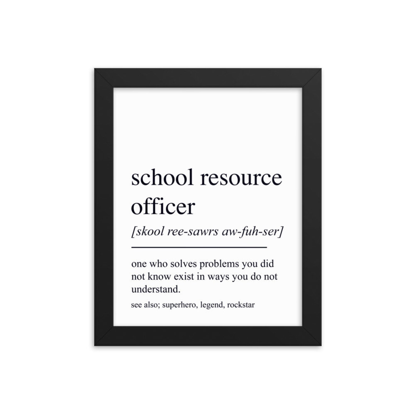 School Resource Officer Gift, School Resource Officer Wall Art, Gifts ...