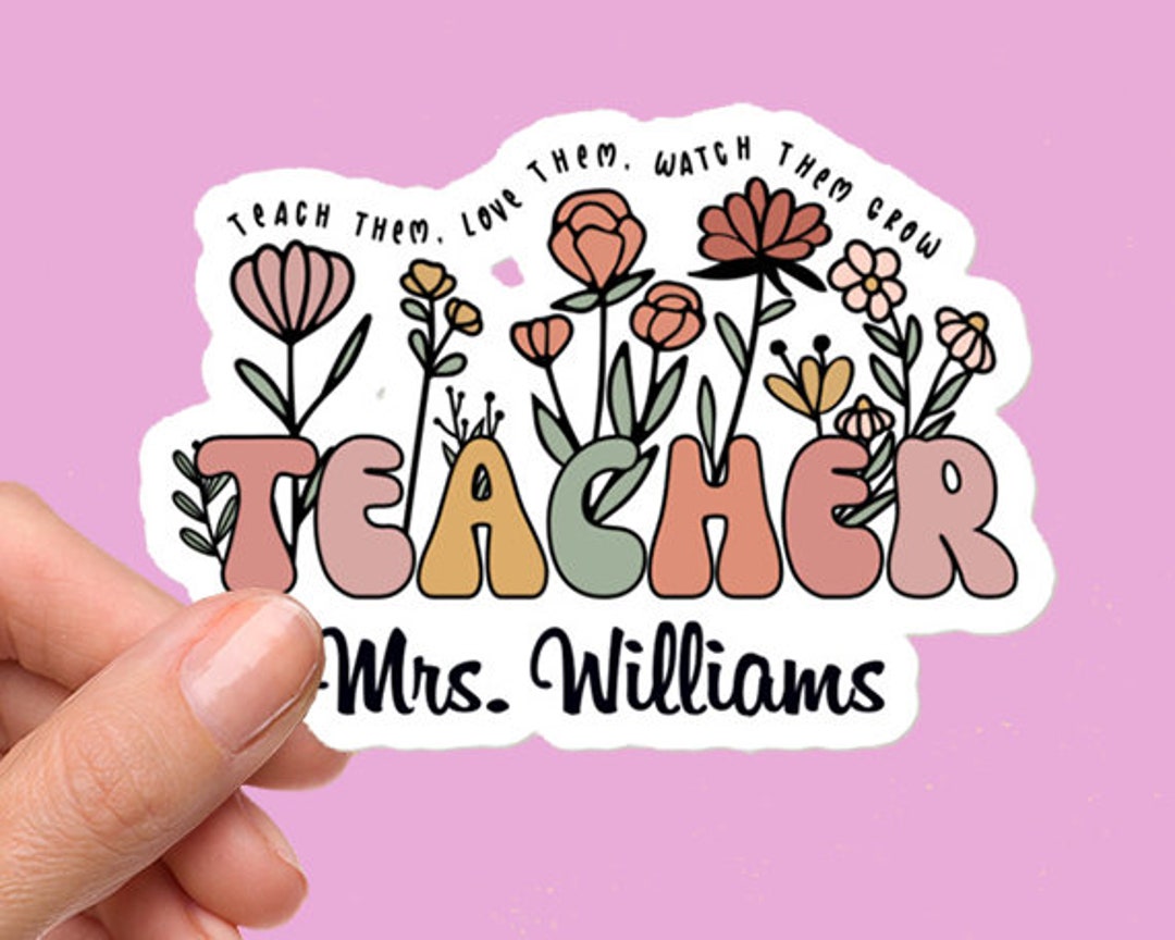 Teacher Stickers for Laptop, Personalized Teacher Stickers, Custom ...