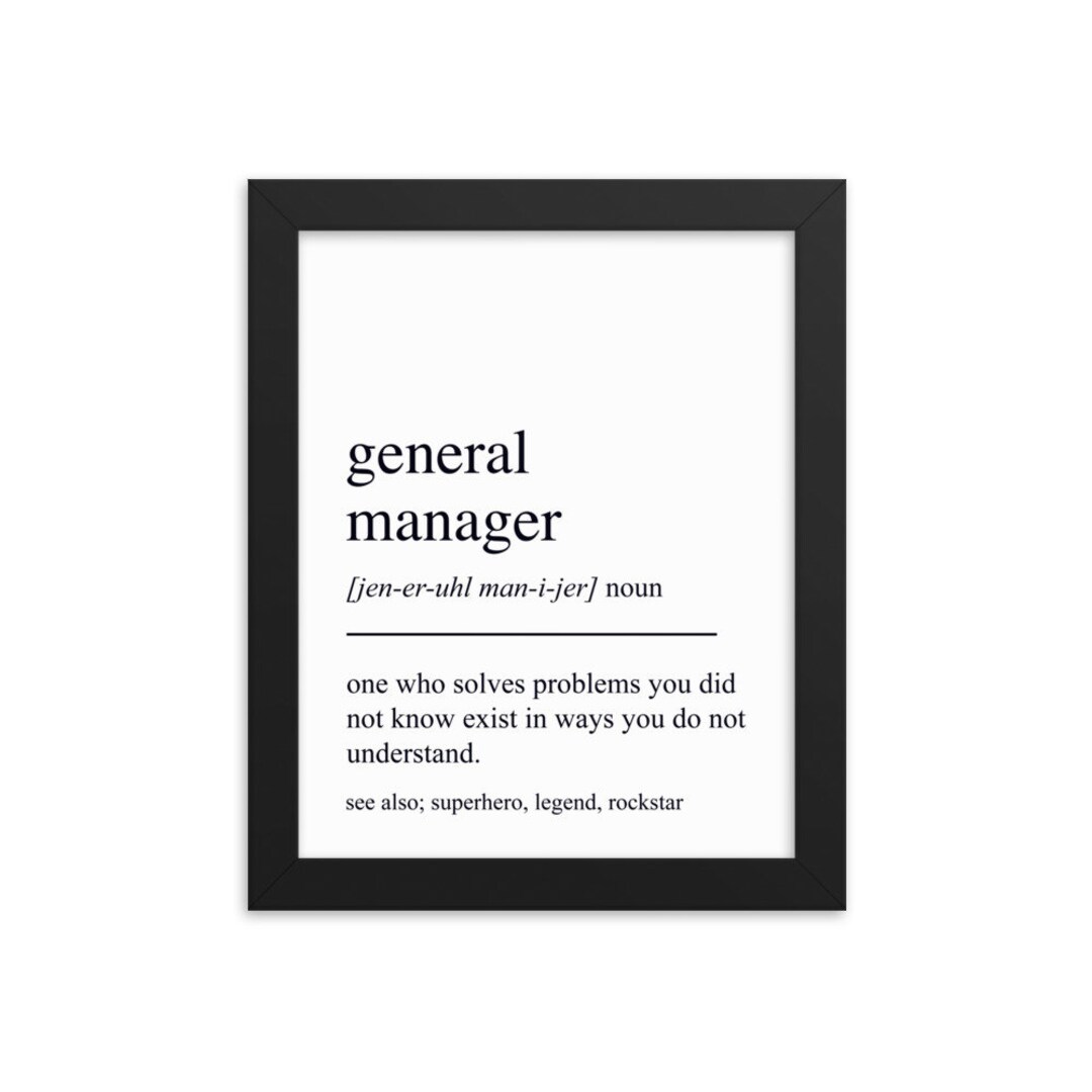 General Manager Gift, General Manager Wall Art, Gifts for General ...
