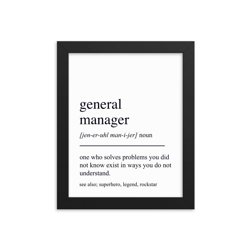 General Manager Gift, General Manager Wall Art, Gifts for General ...
