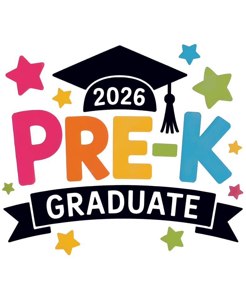 Pre-k Graduate 2026 Sublimation PNG – Colorful Preschool Graduation ...