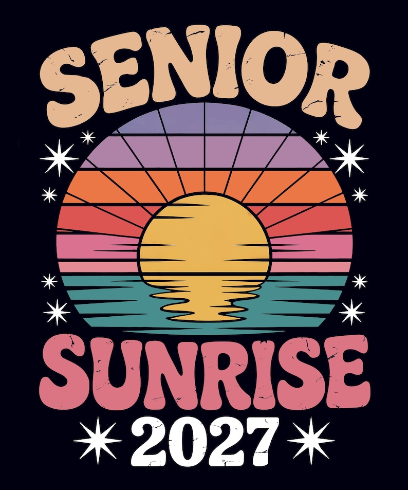 Senior Sunrise 2027 PNG Bundle | Retro Graduation Sublimation Designs ...