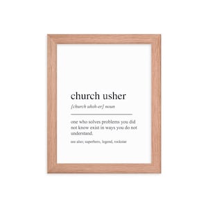Church Usher Gift, Church Usher Wall Art, Gifts for Church Usher ...