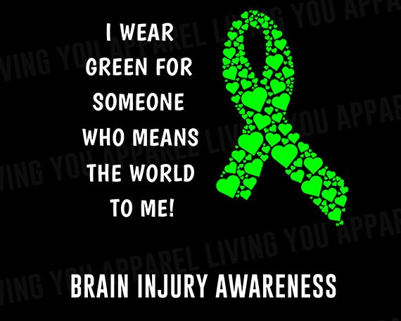 Brain Injury Png Brain Injury Awareness Green Ribbon Brain - Etsy