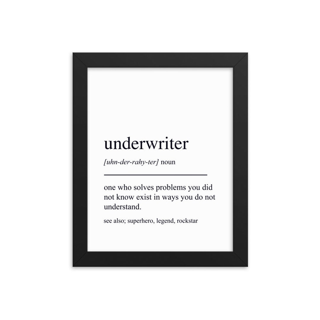 Underwriter Gift, Underwriter Wall Art, Gifts for Underwriter ...