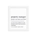 Property Manager Gift, Property Manager Wall Art, Gifts for Property ...