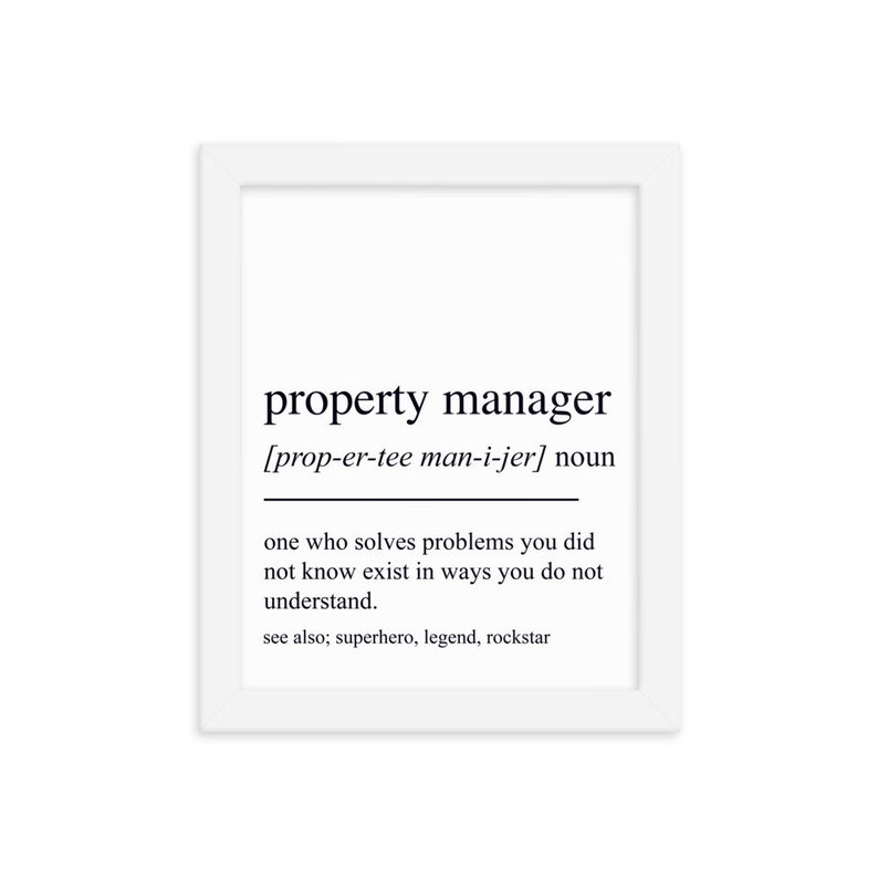 Property Manager Gift, Property Manager Wall Art, Gifts for Property ...