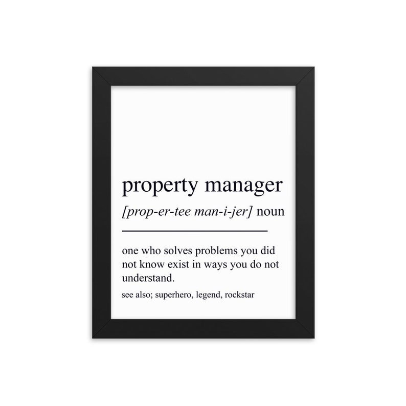 Property Manager Gift, Property Manager Wall Art, Gifts for Property ...
