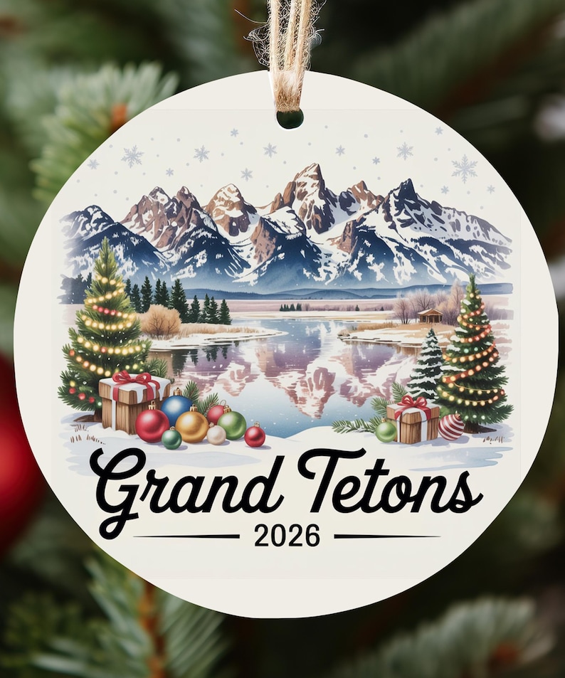 Grand Tetons Wyoming Christmas Ornament 2026, Personalized Grand Tetons ...