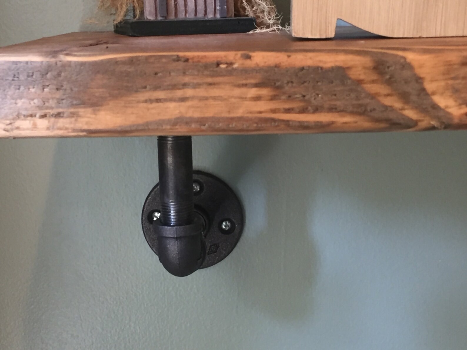 Classic Industrial Wood and Pipe Shelf - Etsy