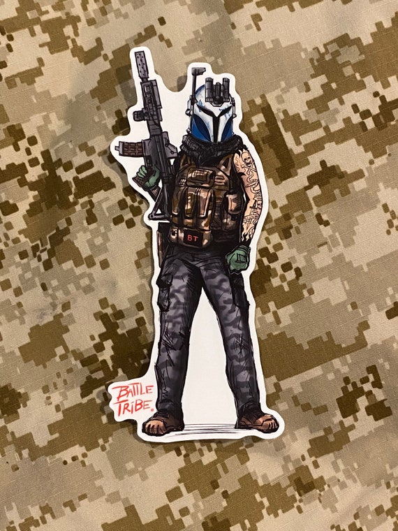 Battle Tribe Female Mando Sticker | Etsy