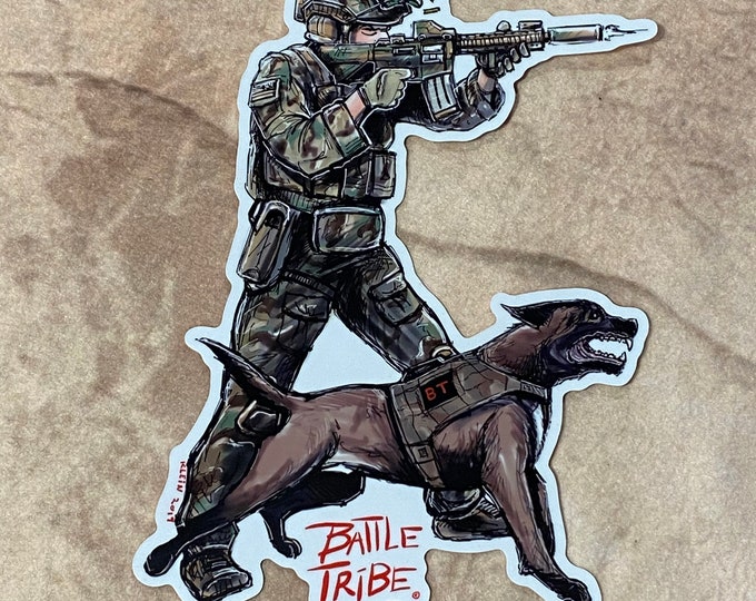 Battle Tribe Delta / Dog Sticker - Etsy
