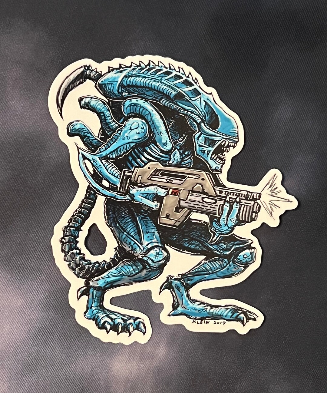 Alien Gunner Sticker 3E - Etsy