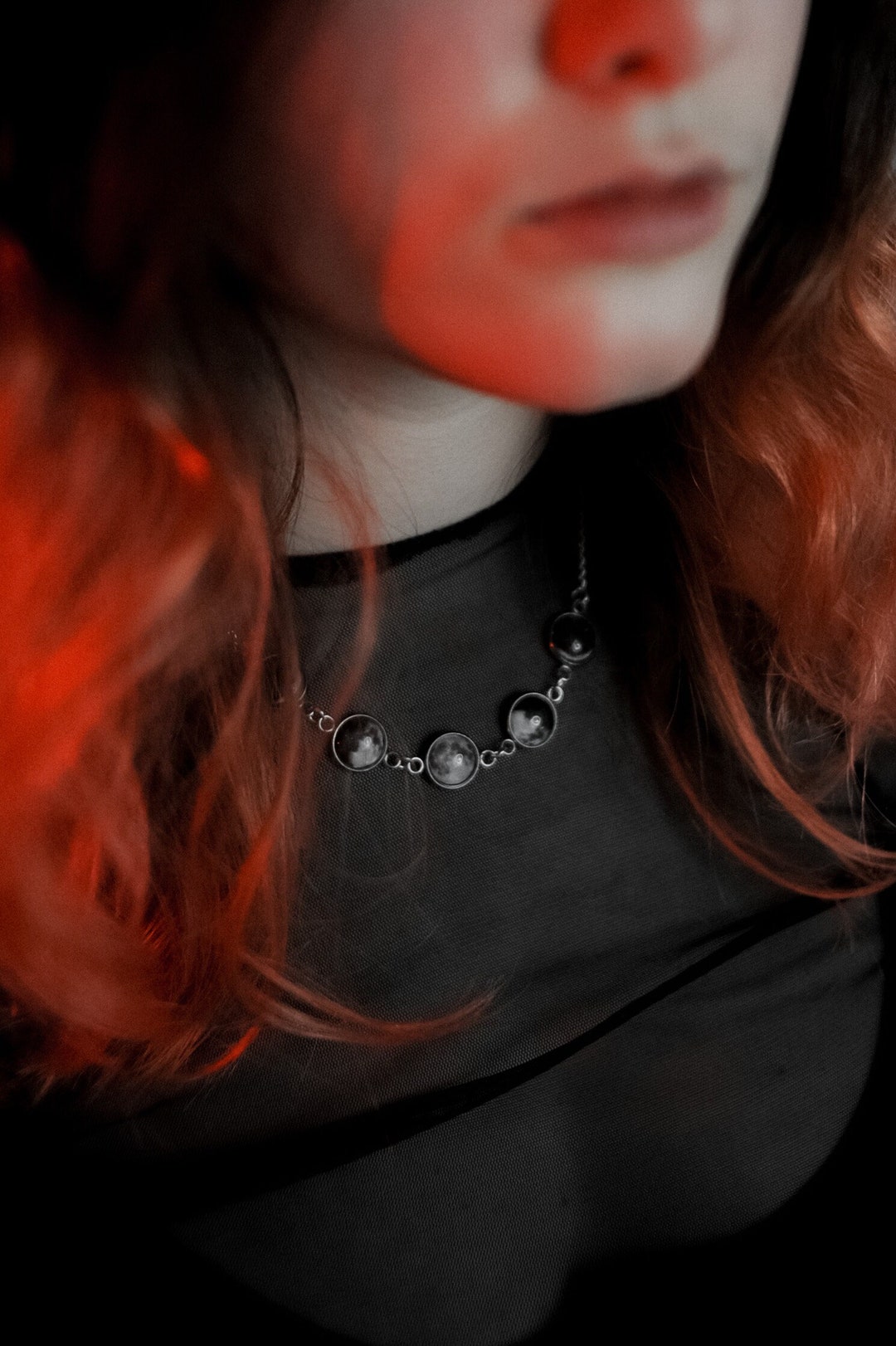 Moon Phase Necklace / Moon Phases Choker / Celestial Necklace / Lunar ...