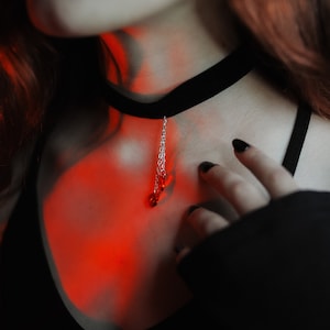 Vampire Bite Necklace / Black Velvet Choker / Halloween Necklace ...