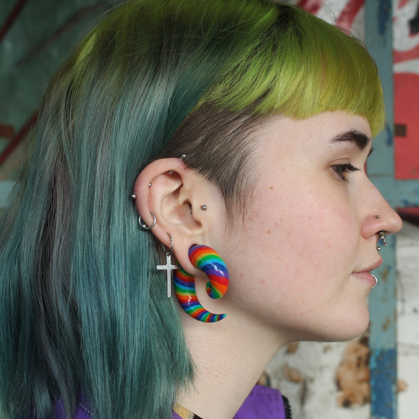 Rainbow Gauges / Spiral Ear Gauges / Gauge Earrings / Spiral - Etsy