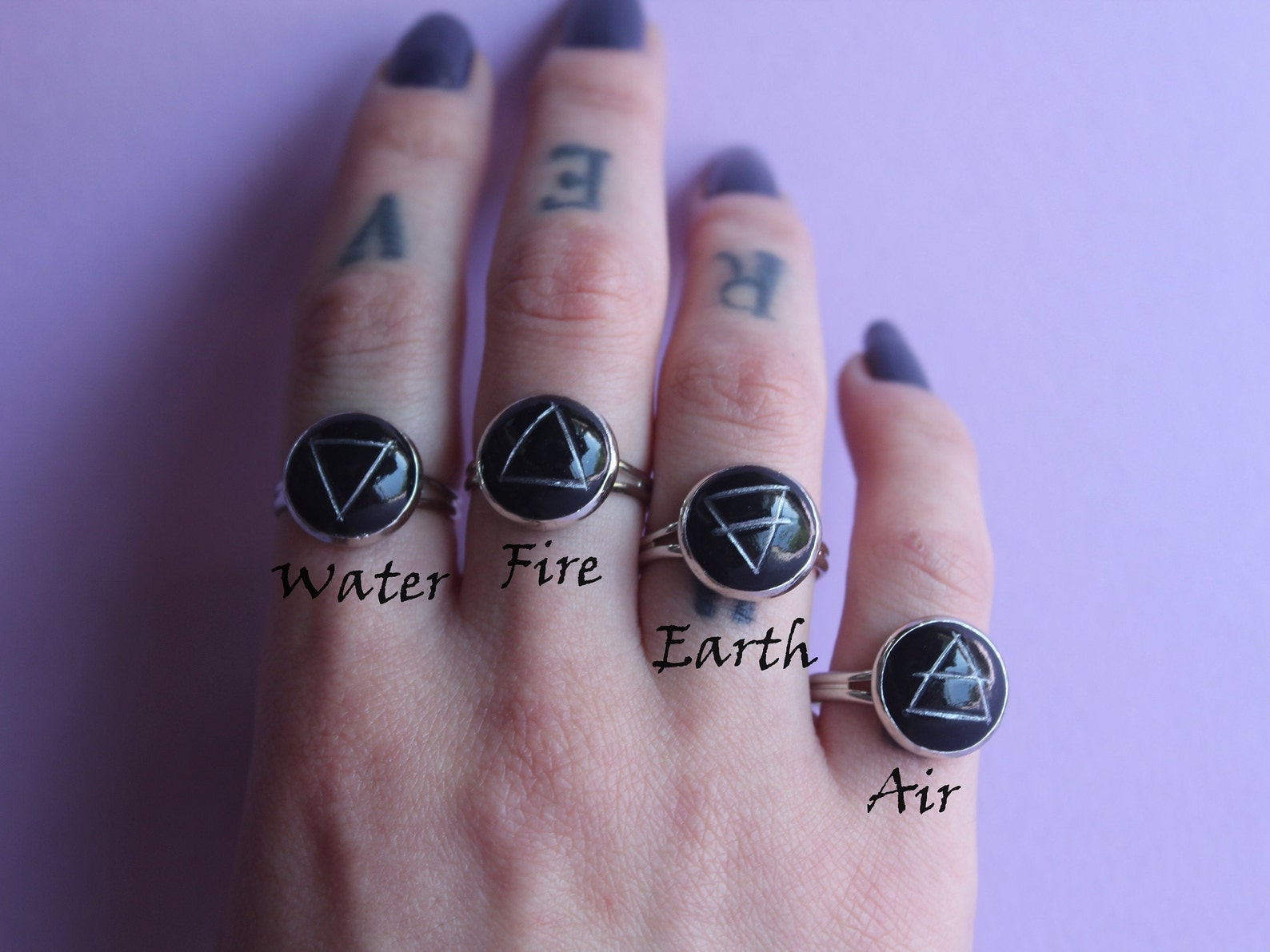 Alchemy ring / four elements / alchemist element symbol / Fire | Etsy