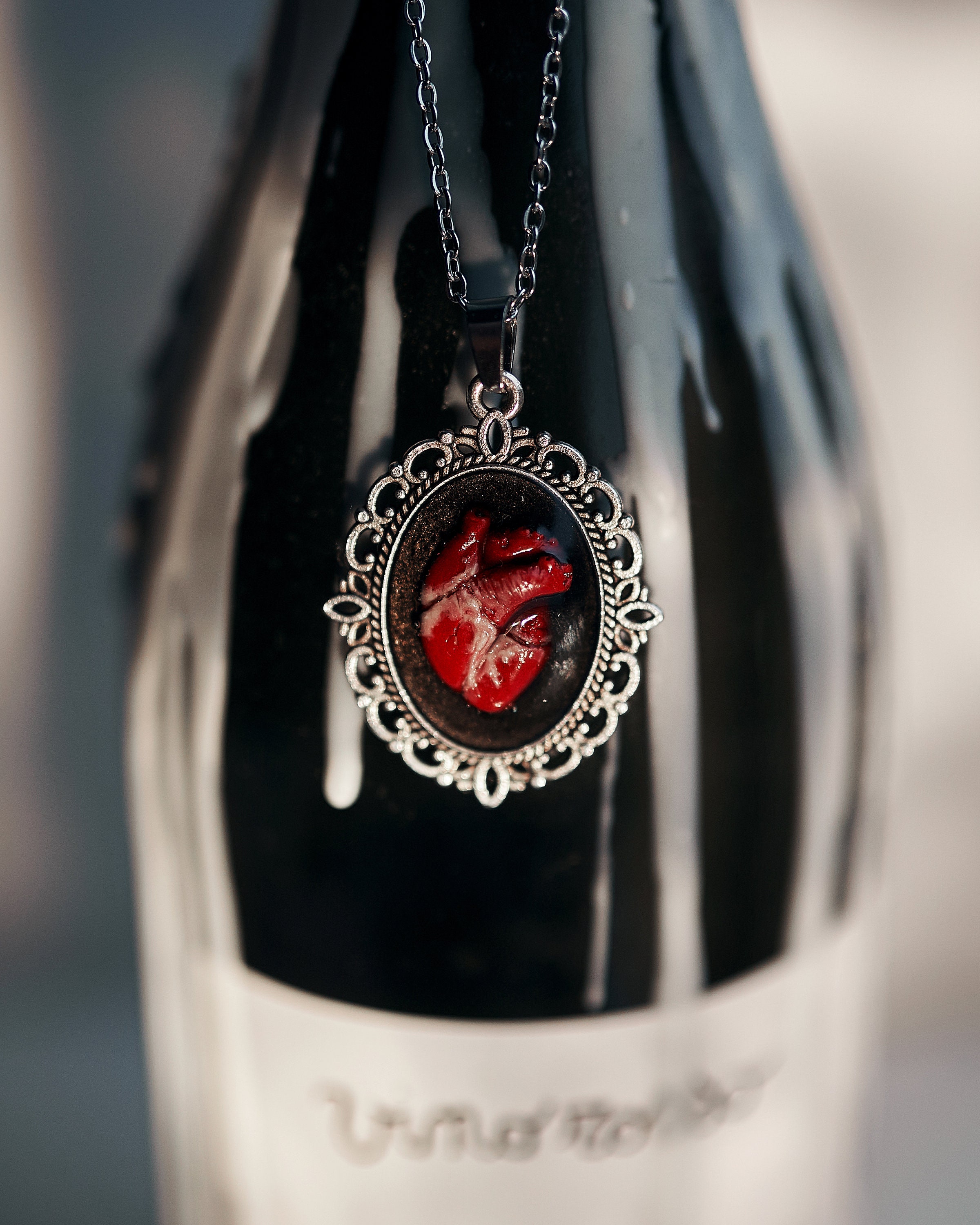 Anatomical Heart Necklace / Human Heart Cameo Necklace / Goth Jewelry ...