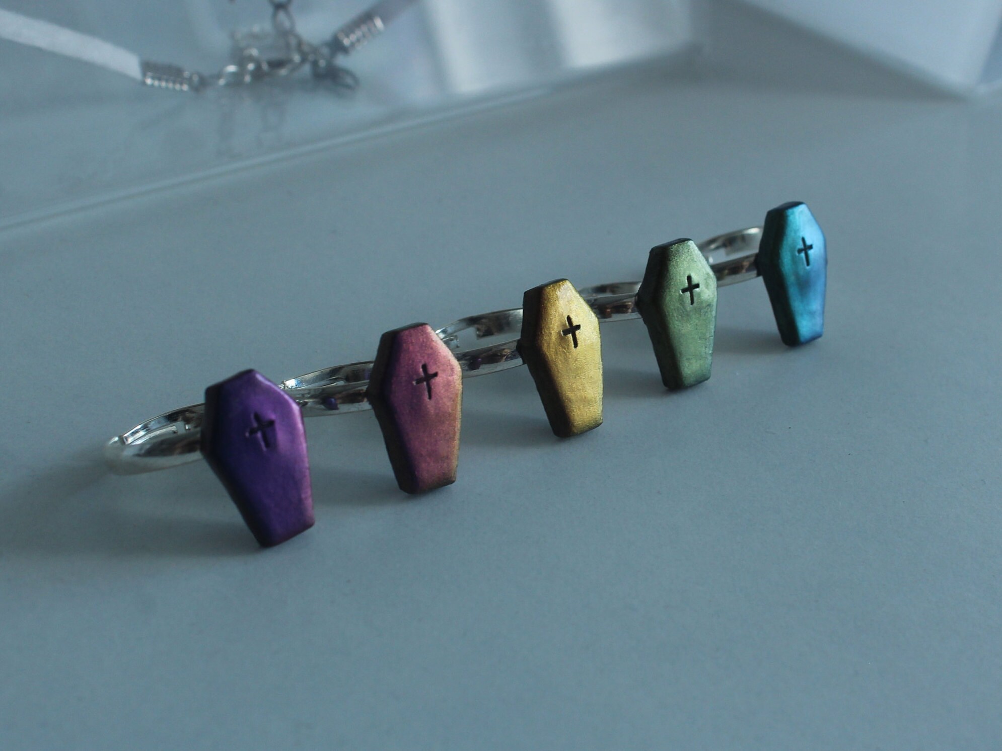 Coffin Ring / Color Shift / Gothic Ring / Vampire Ring / - Etsy