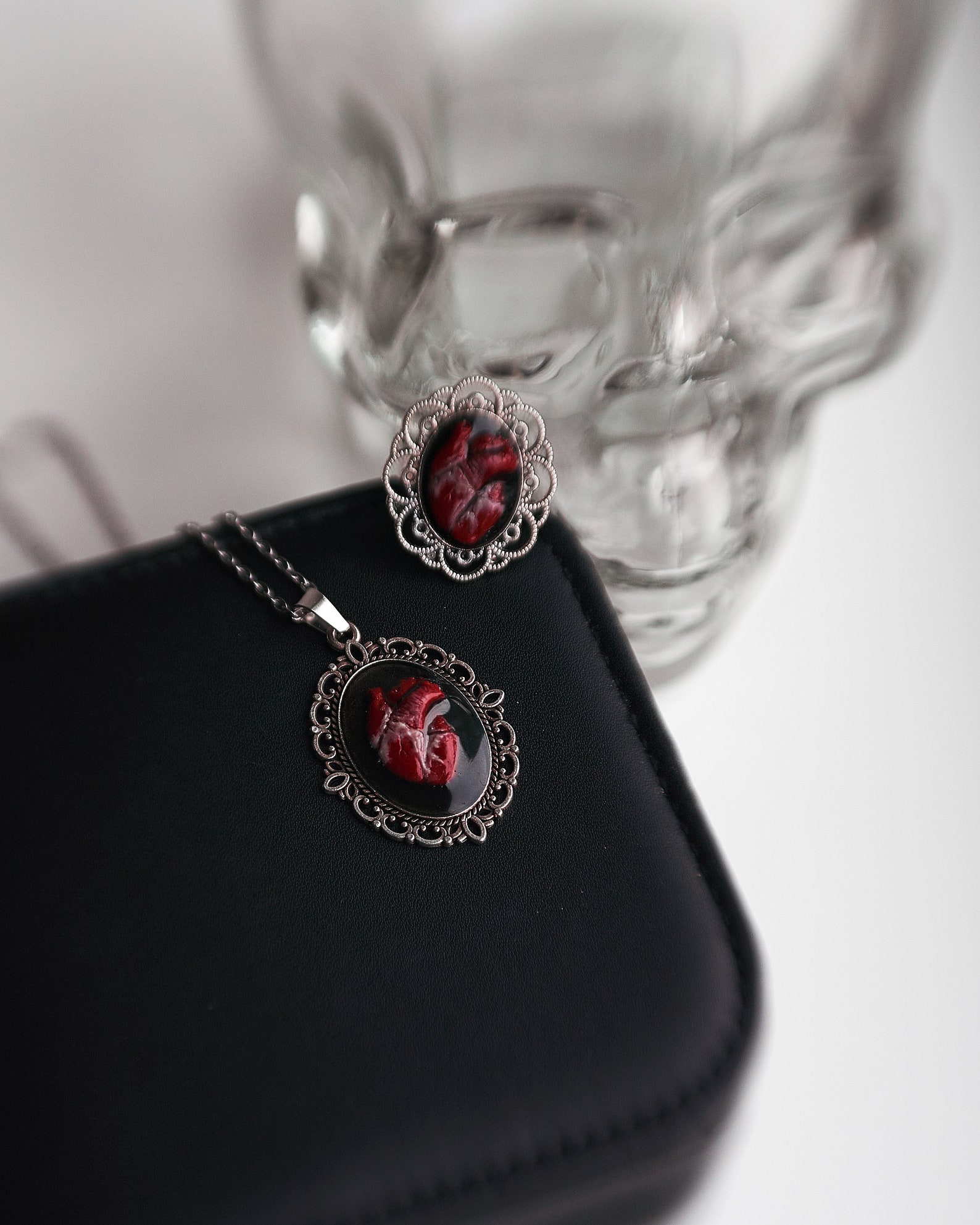 Anatomical Heart Necklace / Human Heart Cameo Necklace / Goth Jewelry ...