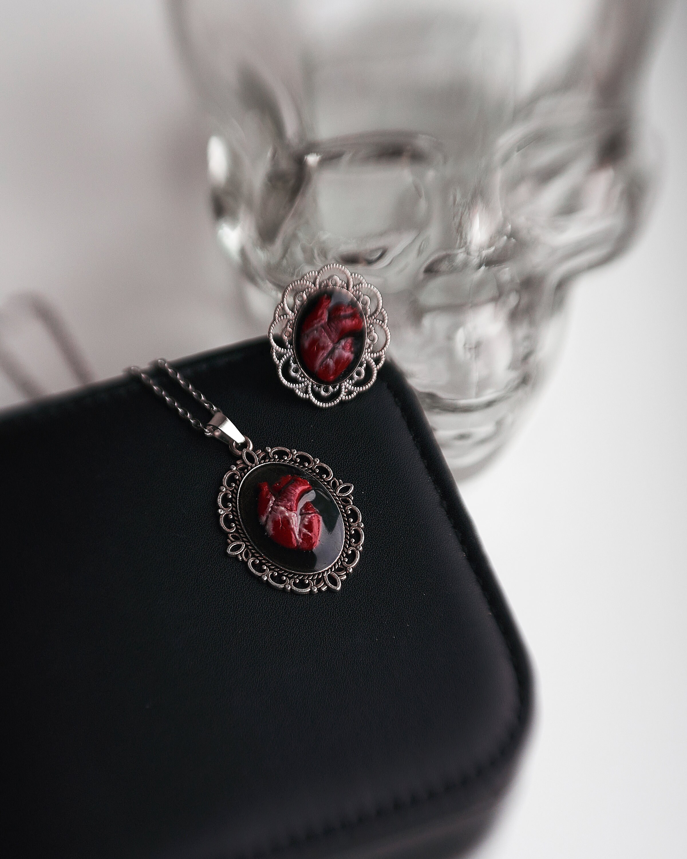 Anatomical Heart Necklace / Human Heart Cameo Necklace / Goth Jewelry ...