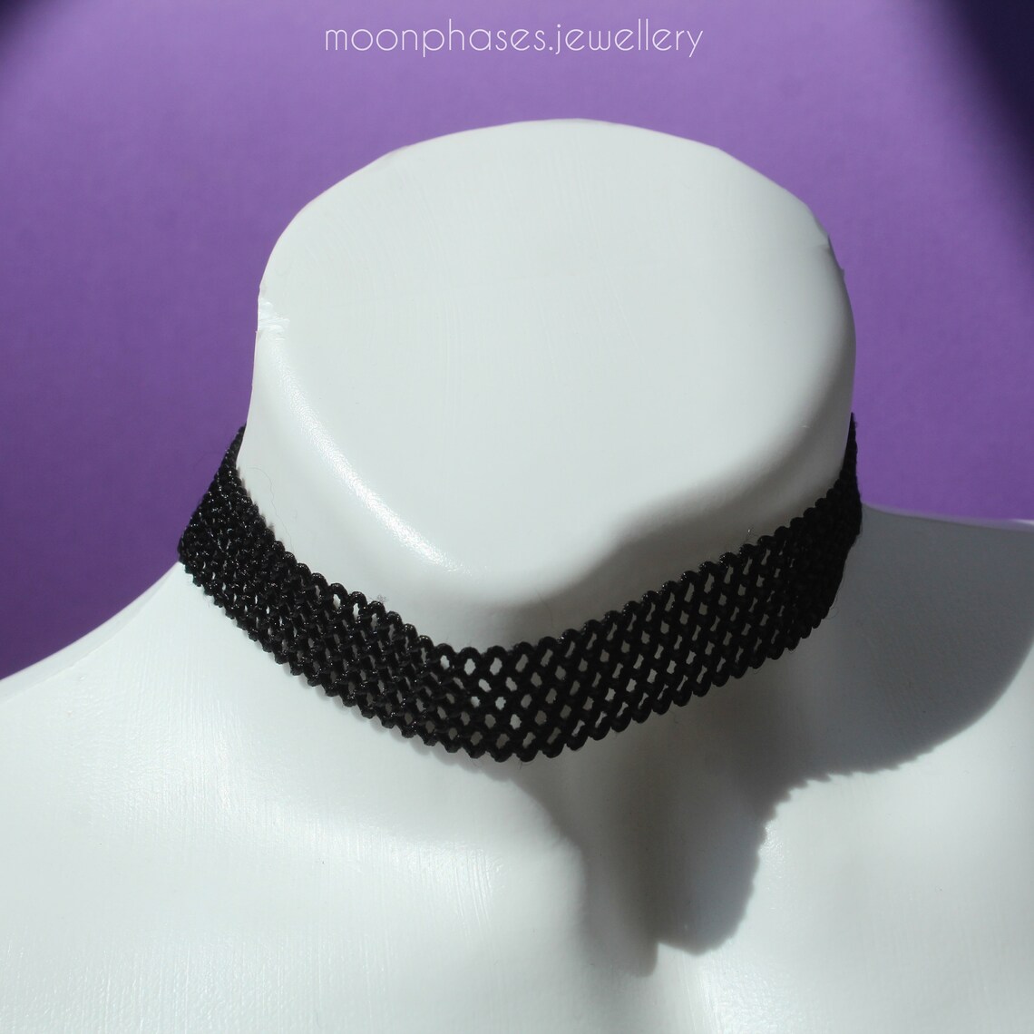 Elastic Fishnet Choker / Black Stretch Choker / Goth Collar / - Etsy