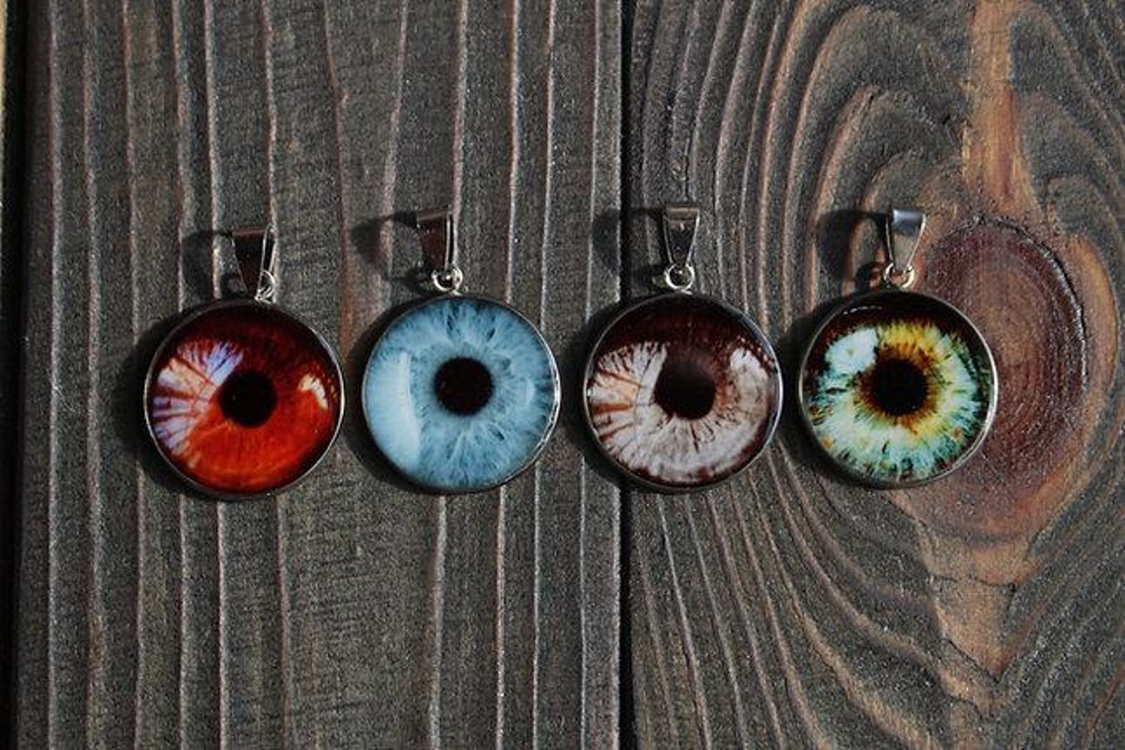 Pupil Necklace / Human Eye Pendant / Green Blue Brown Grey Eyes ...