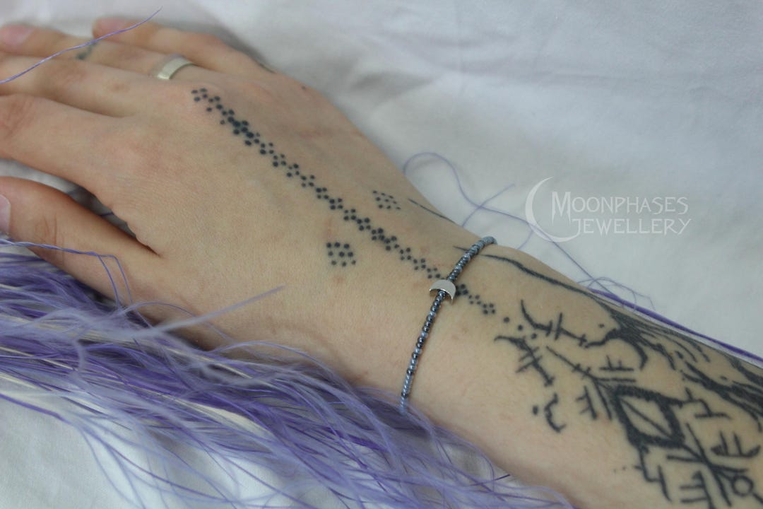 Beaded Moon Bracelet / String Bracelet / Moon Jewelry for Women ...