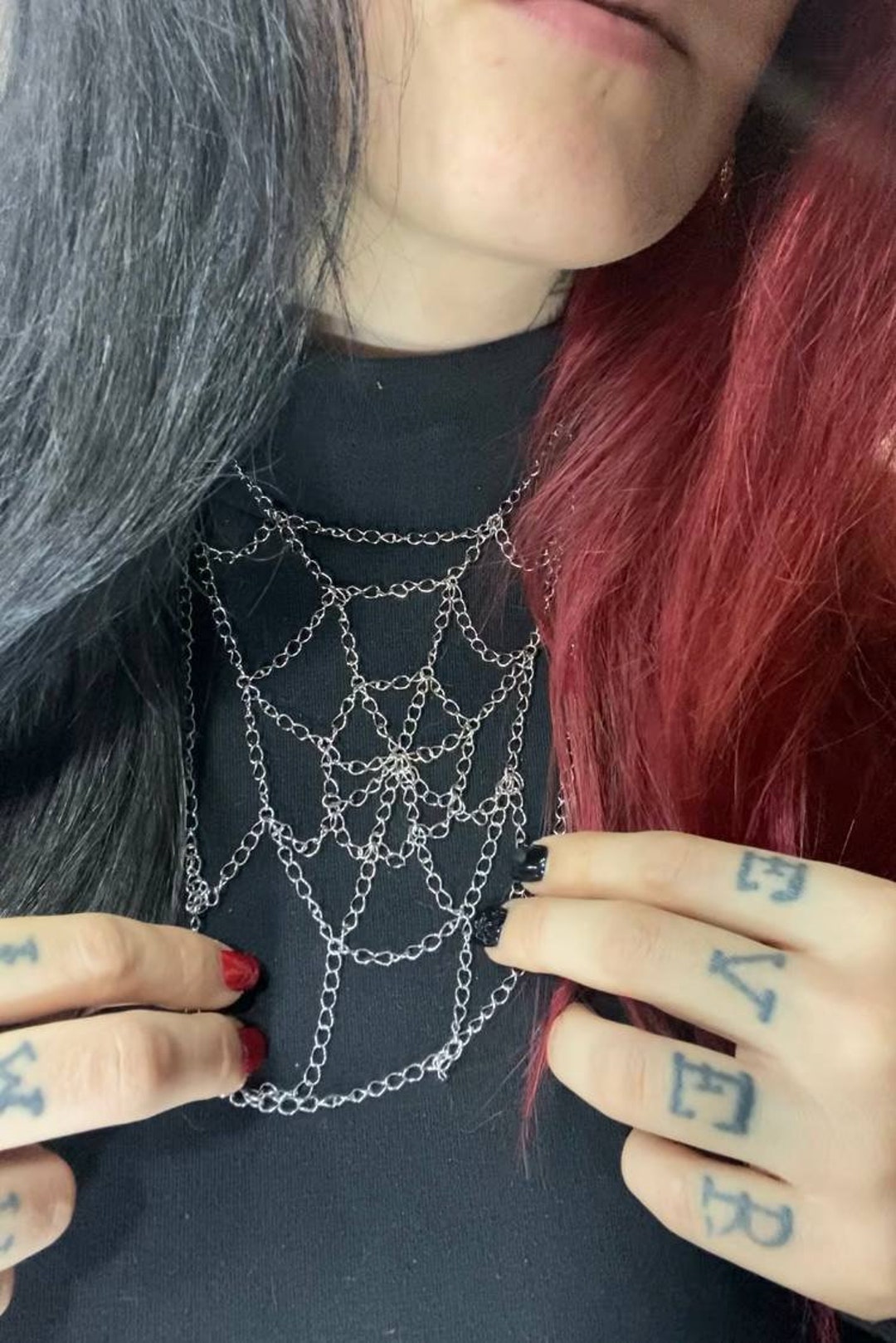 Chain Spiderweb Necklace | Stainless Steel Cobweb Chain Necklace ...