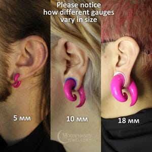 Rainbow Gauges / Spiral Ear Gauges / Gauge Earrings / Spiral Ear Plugs ...
