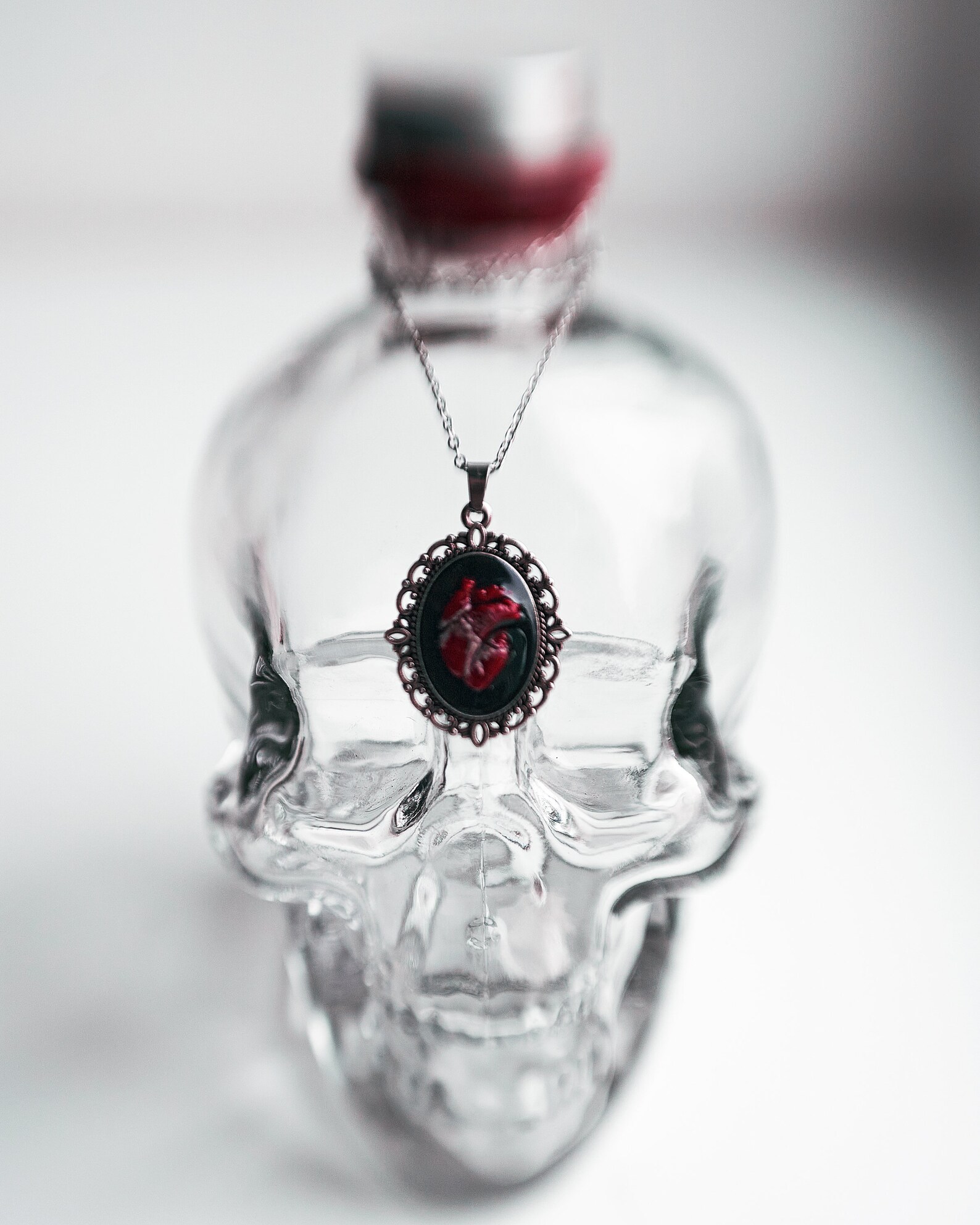 Anatomical Heart Necklace / Human Heart Cameo Necklace / Goth Jewelry ...