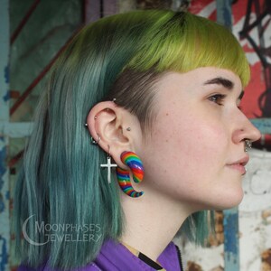 Rainbow Gauges / Spiral Ear Gauges / Gauge Earrings / Spiral Ear Plugs ...