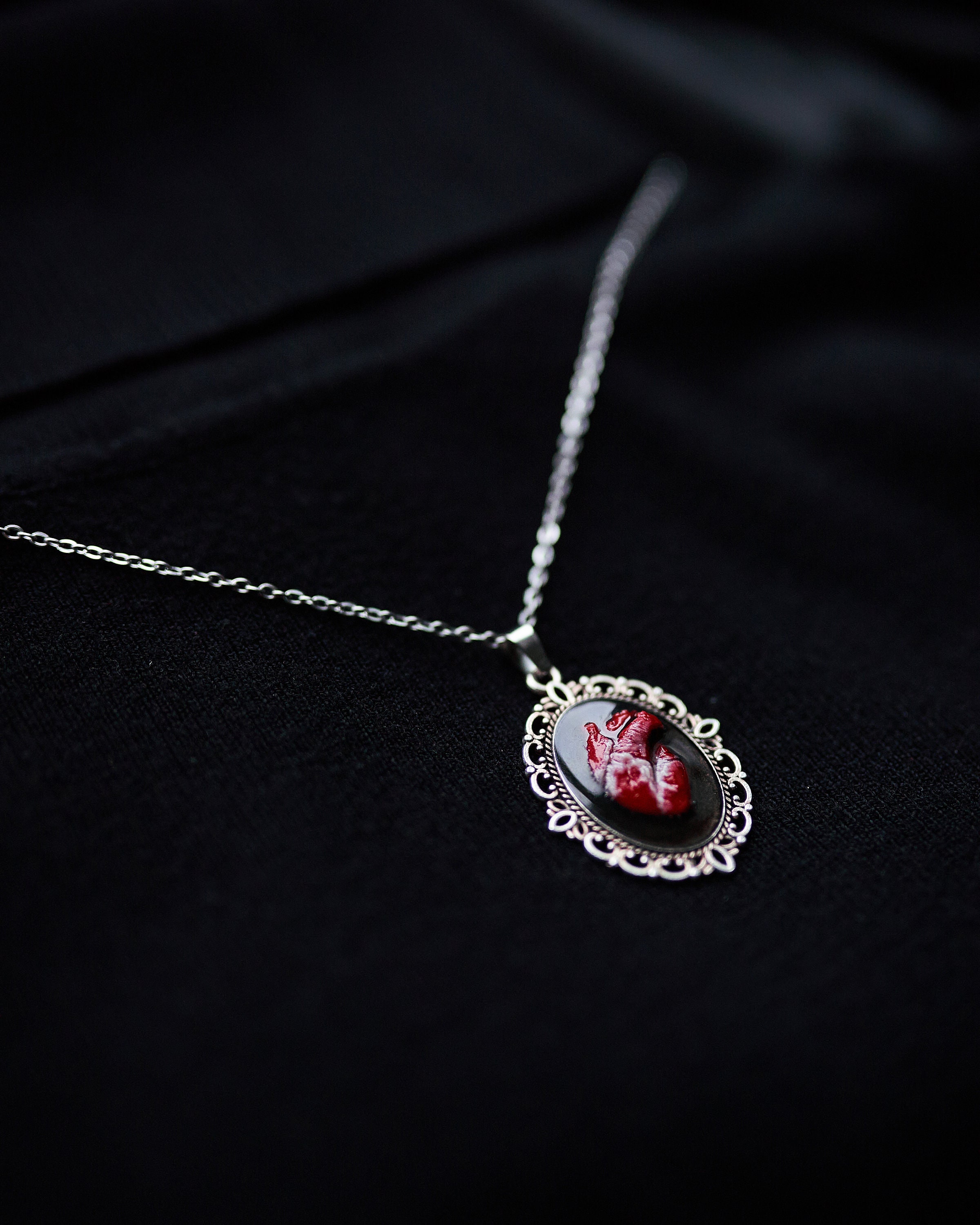 Anatomical Heart Necklace / Human Heart Cameo Necklace / Goth Jewelry ...