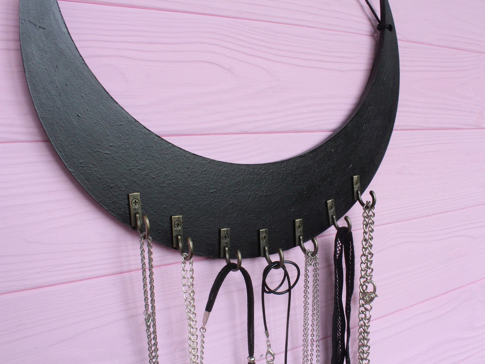 Crescent Moon Jewelry Organizer / Moon Wall Hanging Jewelry - Etsy
