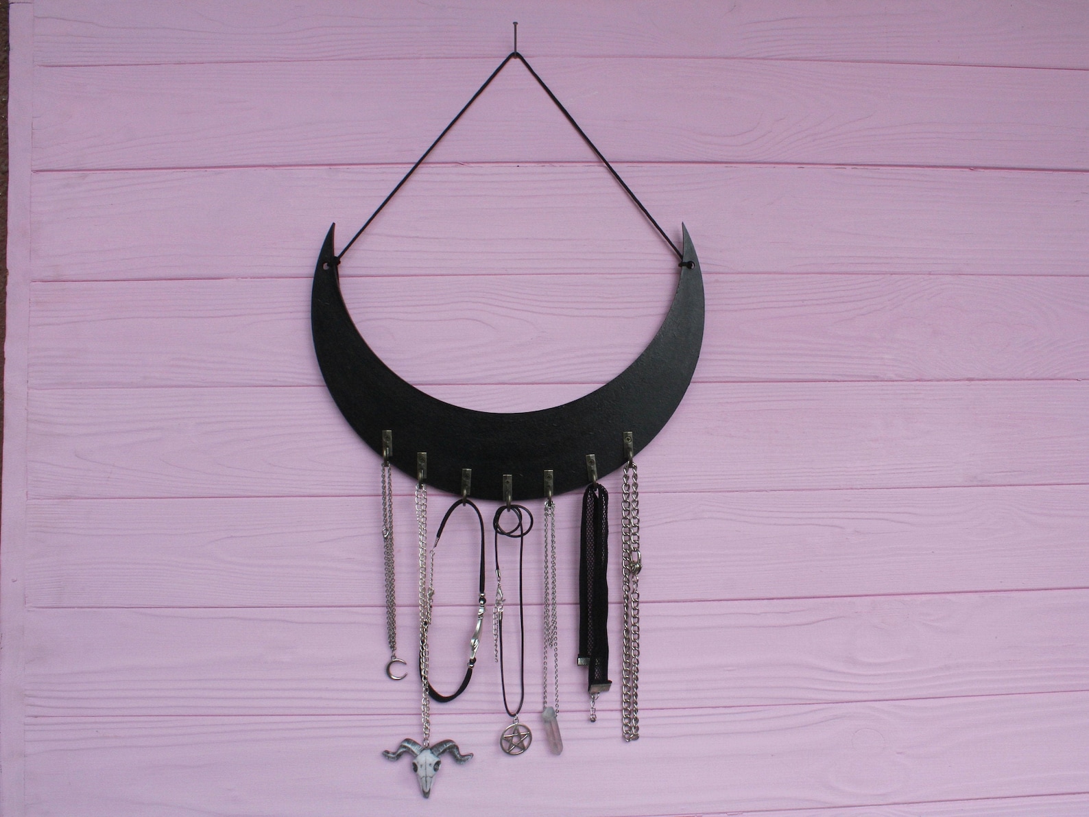 Crescent Moon Jewelry Organizer / Moon Wall Hanging Jewelry - Etsy