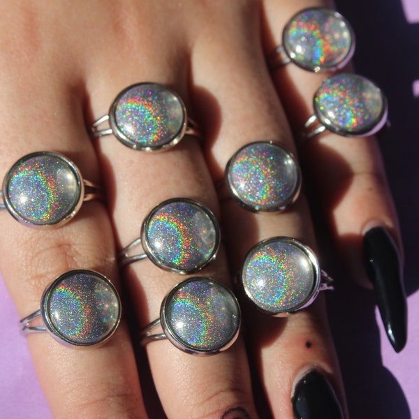 Holographic Ring - Etsy