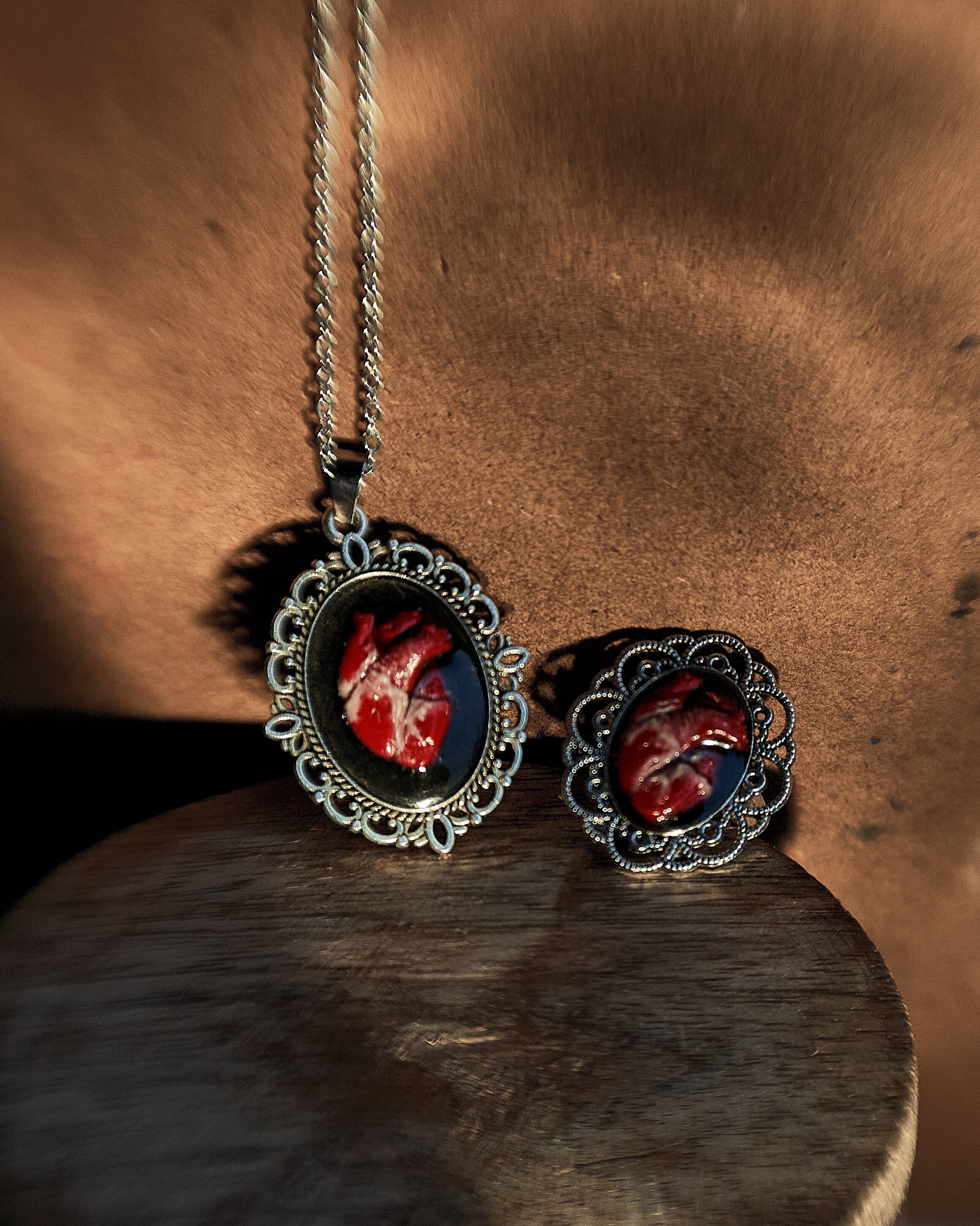 Anatomical Heart Necklace / Human Heart Cameo Necklace / Goth Jewelry ...