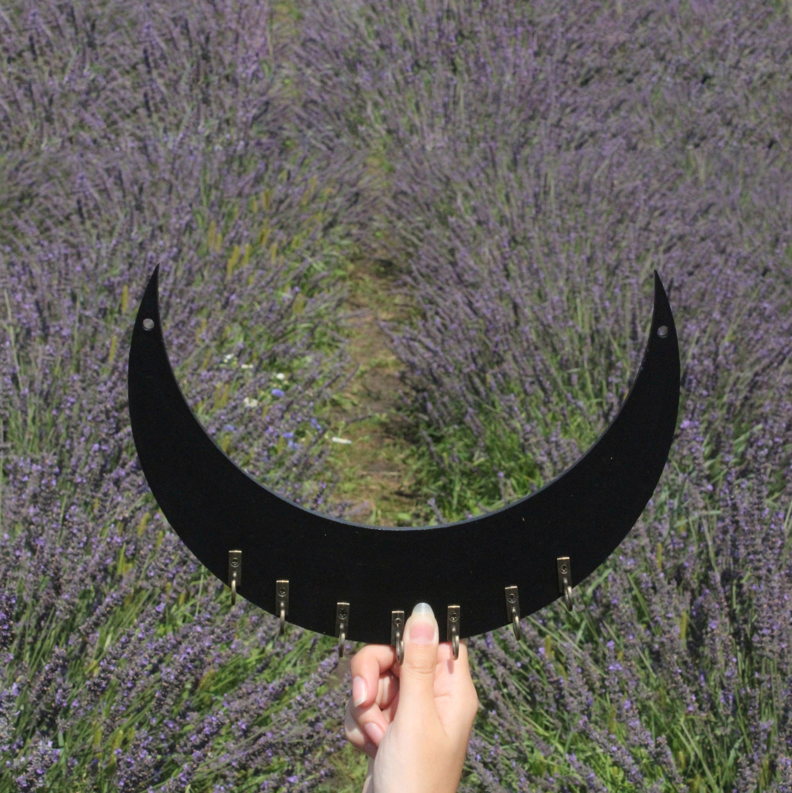 Crescent Moon Jewelry Organizer / Moon Wall Hanging Jewelry - Etsy