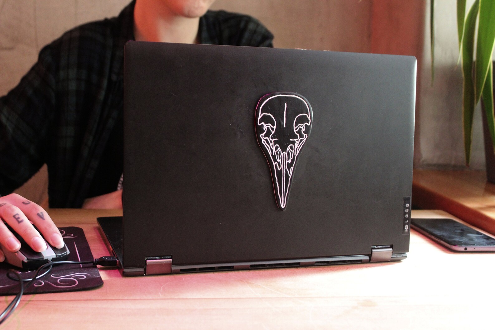 Raven Skull Laptop Sticker / Gothic Home Decor / Goth Notebook | Etsy