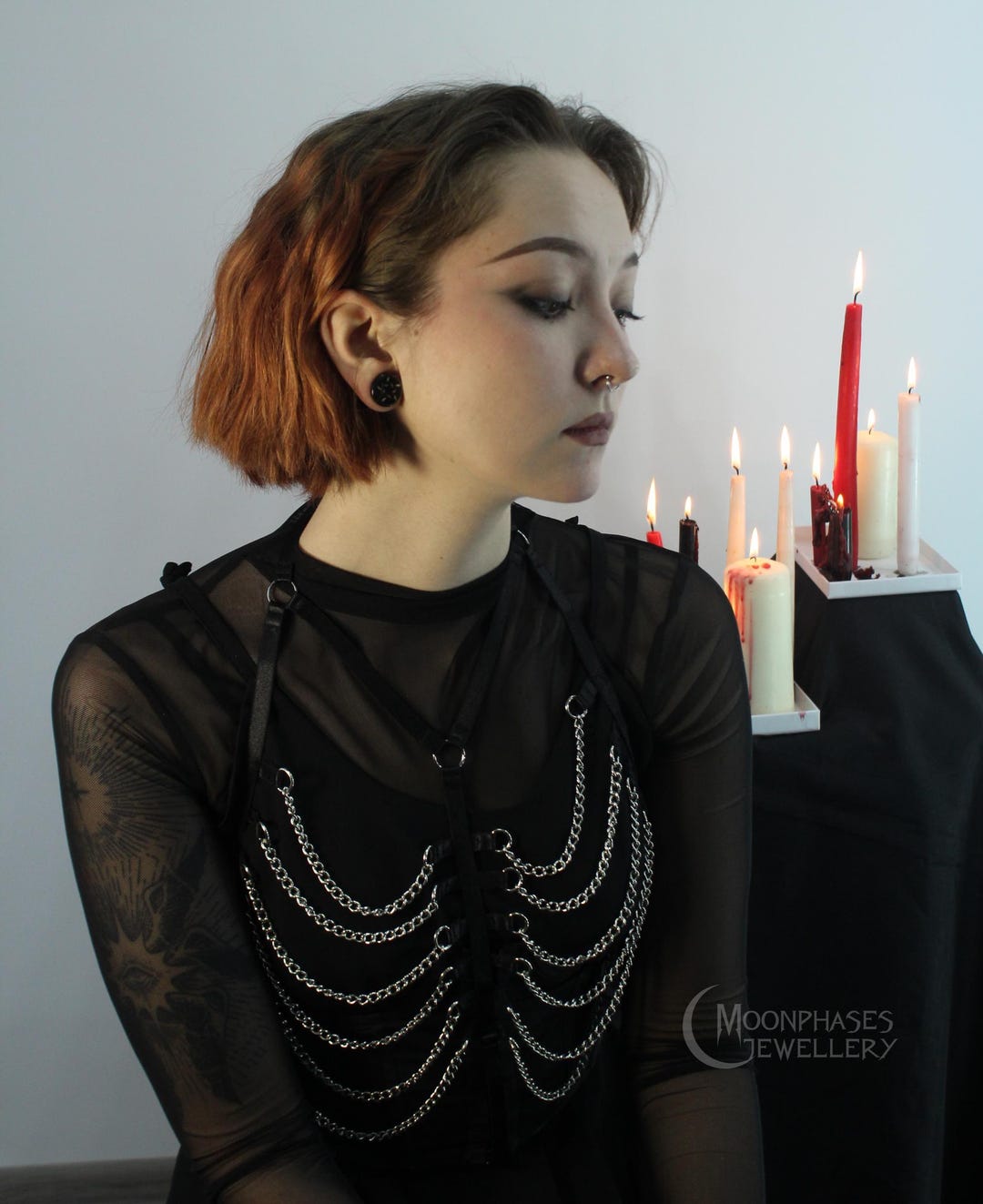 Rib Cage Harness / Chain Chest Harness / Cage Bra / Elastic Bondage ...