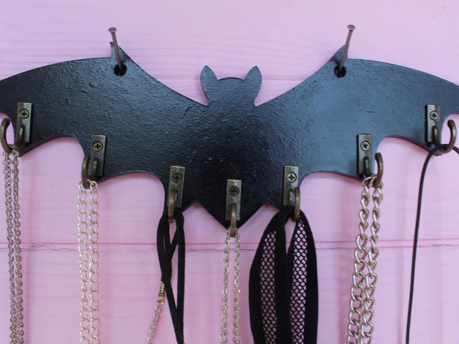 Bat Jewelry Holder / Halloween Decor / Gothic Home Decor / Wall Jewelry ...