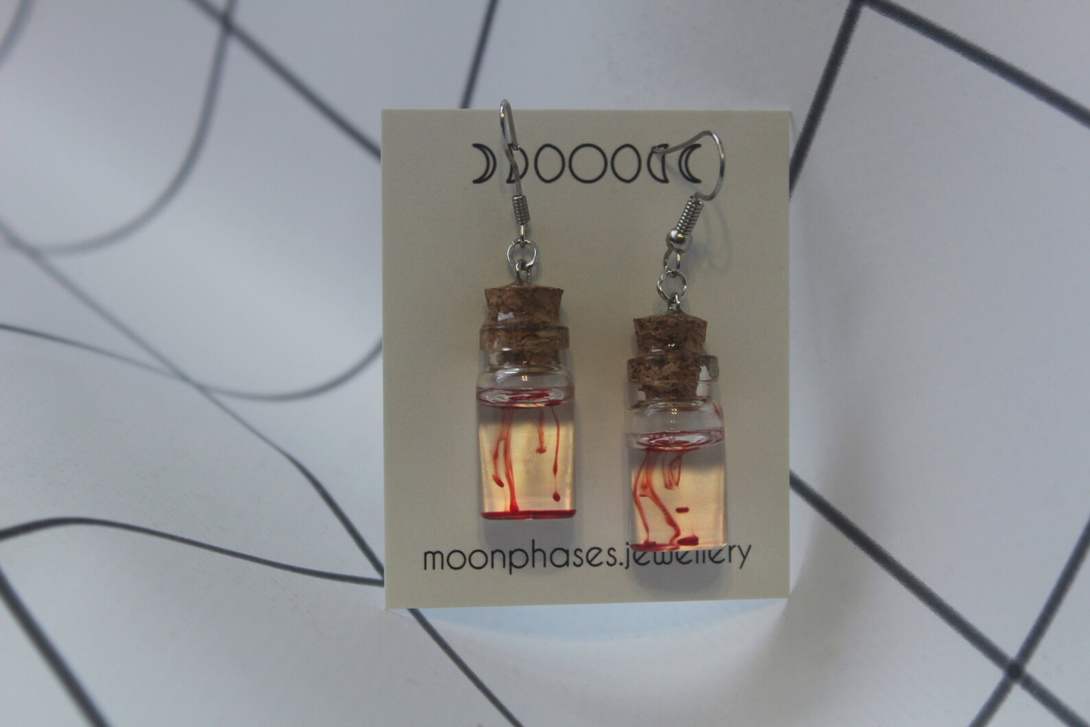Bloody Jar Earrings / Blood Drop Bottle / Vampire Earrings / - Etsy