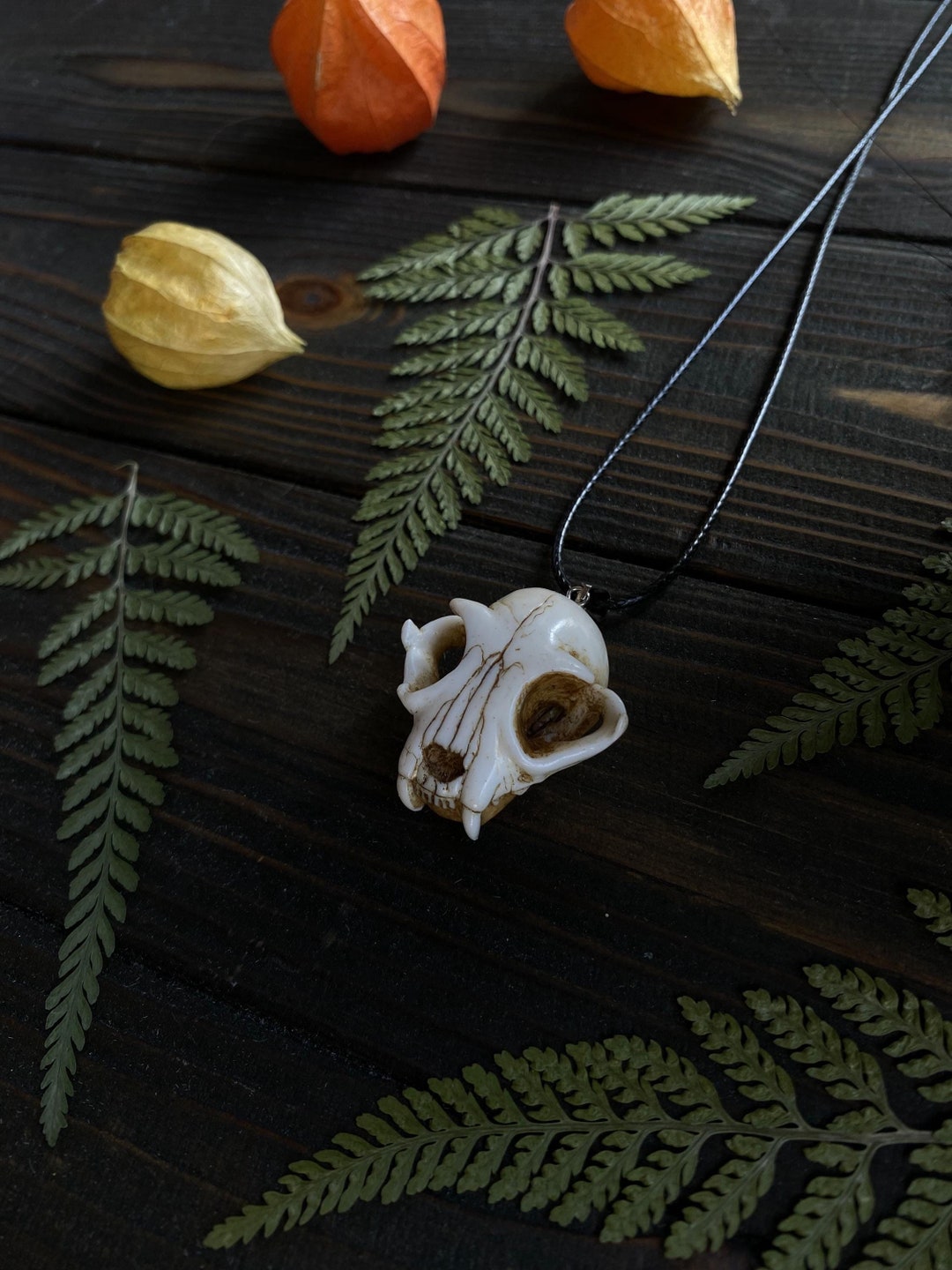 Cat Skull Necklace / Faux Taxidermy / Witchy Necklace / Gothic Jewelry ...