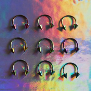 Horseshoe Septum Piercing / Rainbow Piercing / Spike Septum - Etsy