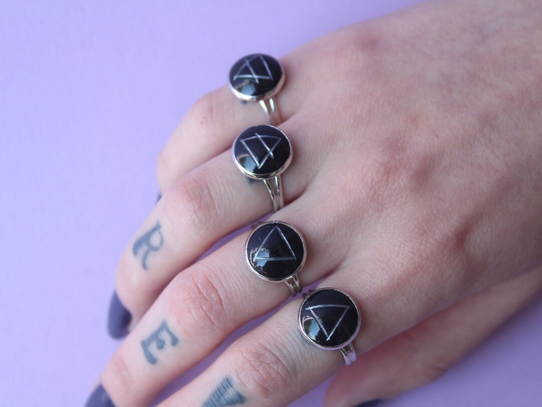 Alchemy Ring / Four Elements / Alchemist Element Symbol / Fire Water ...