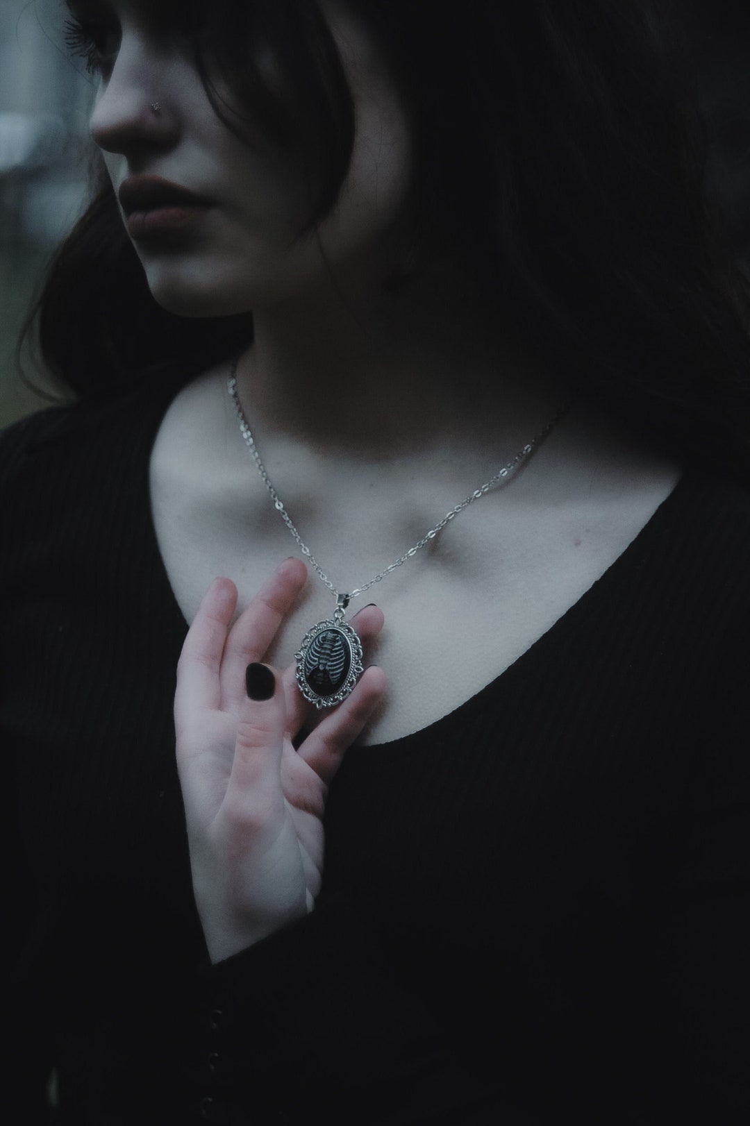 Rib Cage Cameo Necklace / Human Anatomy Necklace / Skeleton Necklace ...